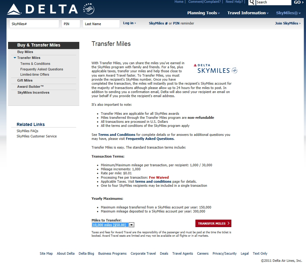 Transfer Delta points 50% off sale and no fee until 31AUG2012 - Eye of ...