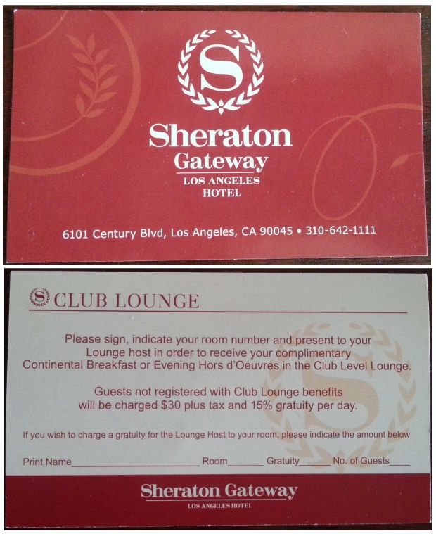 payment card in the sheraton gateway hotel lax club level delta points ...