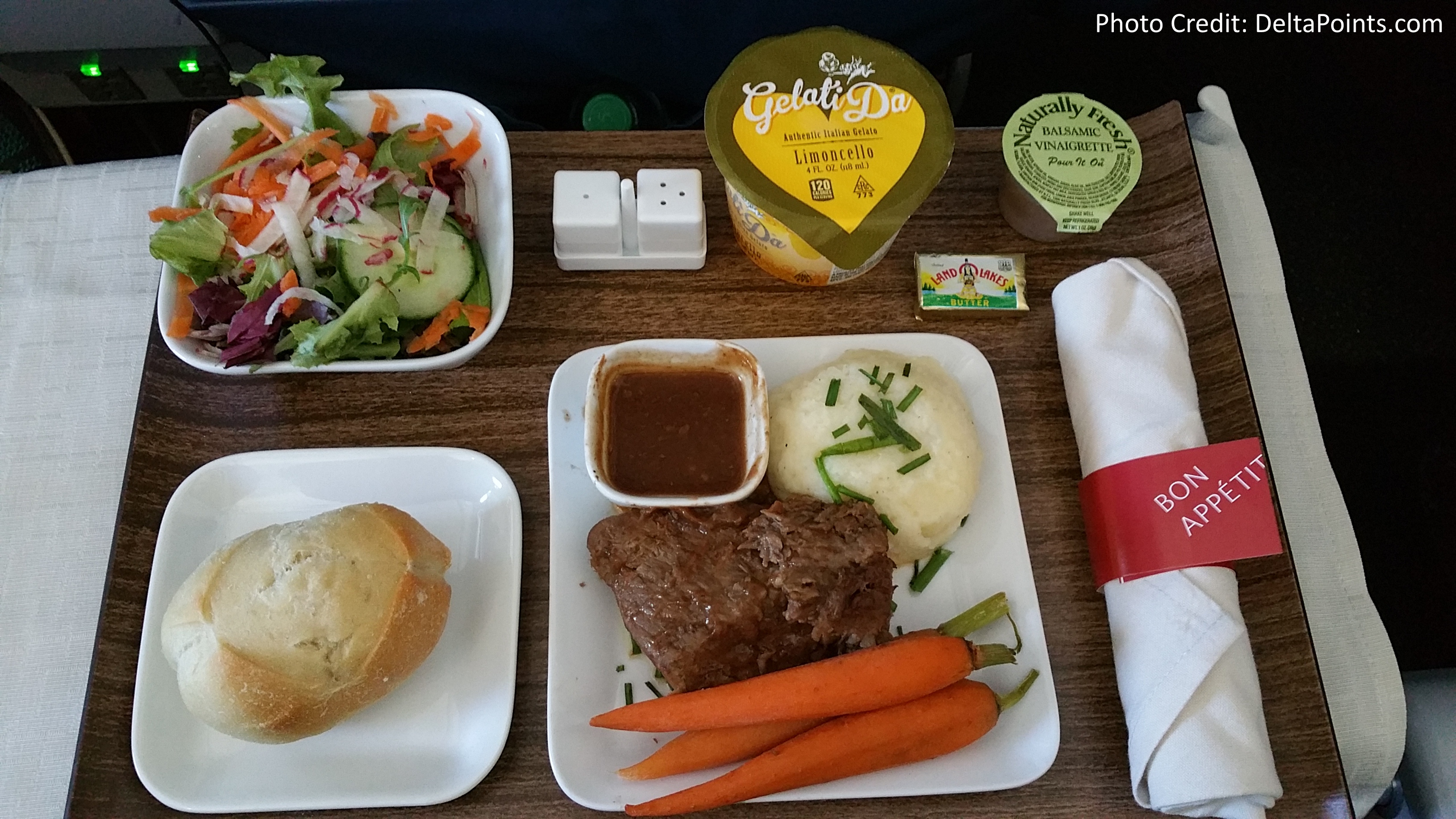 delta short ribs dinner 1st class meal delta points blog - Eye of the Flyer