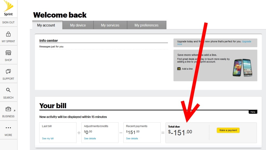 over payment credit balance for my sprint bill for amex credit - Eye of ...