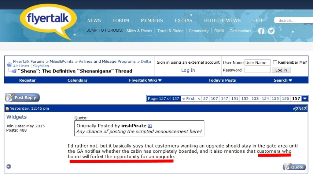 What really is the Delta rule on "upgrades" after boarding? Is there a ...