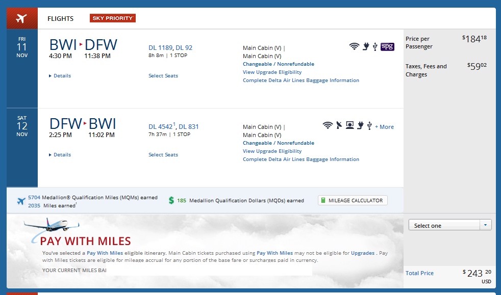 delta-com bwi slc dfw coach - Eye of the Flyer