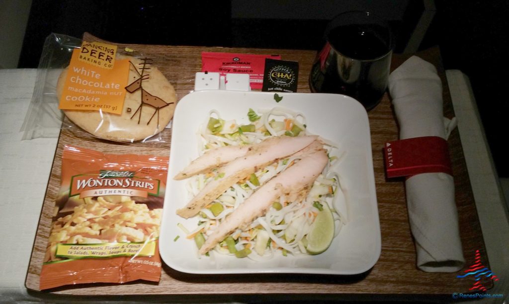 Review: Delta 1st class cold Asian Chicken Salad lunch choice. I would ...