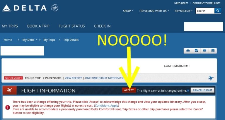 schedule change notice from delta - Eye of the Flyer