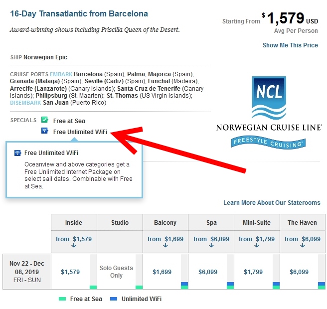ncl offering free unlimited wifi - Eye of the Flyer