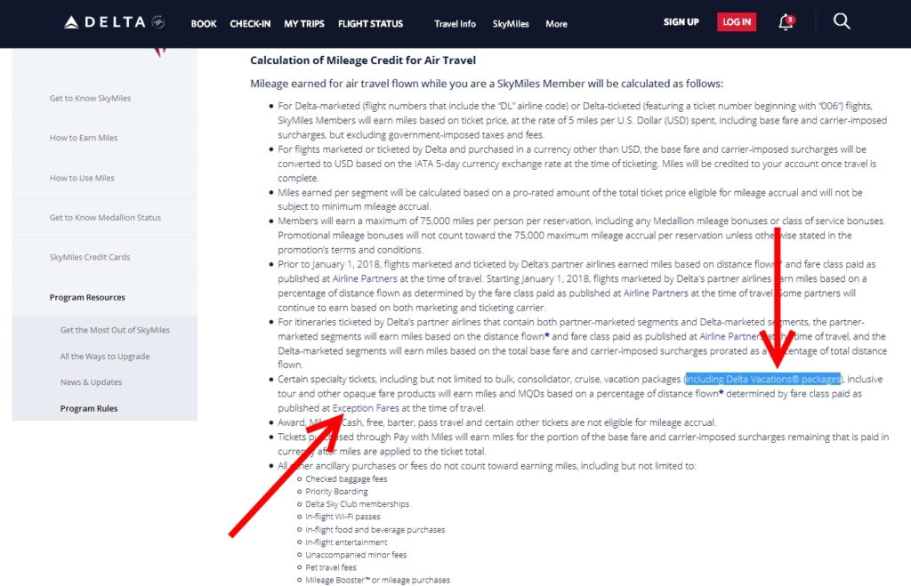 earning points from delta vacations packages - Eye of the Flyer