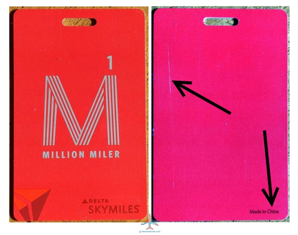 "Made in China" new plastic Delta Million Miler #BragTag are... Meh ...