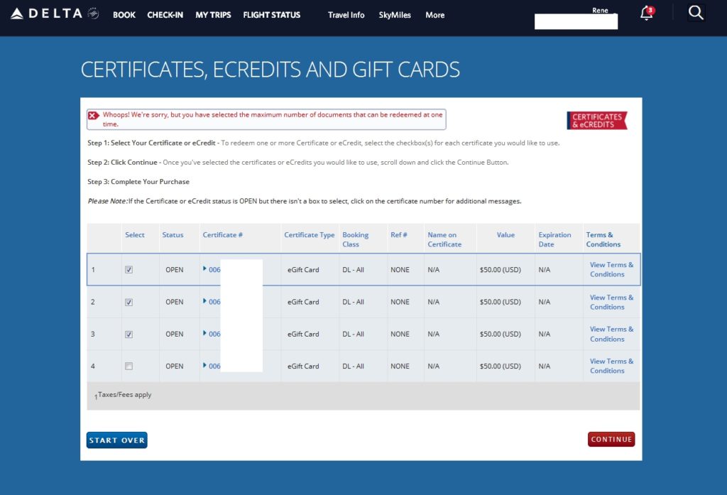 No, you can not redeem 9 Delta gift cards online (maybe soon?)! But ...
