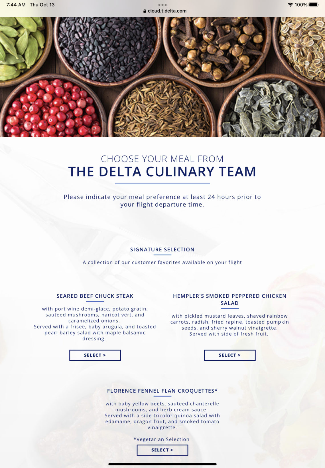 Delta-First-Class-Meal-Selection-Review - Eye of the Flyer