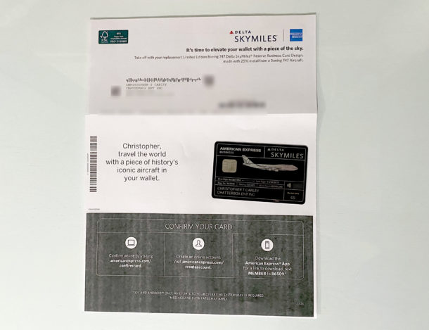 Touchdown: My Delta 747 Metal Amex Credit Card Arrived! Take a Peek at ...
