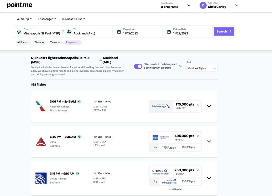 pointme-msp-akl-results - Eye of the Flyer