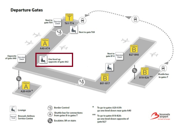 Brussels Airport Gate Map - Eye of the Flyer