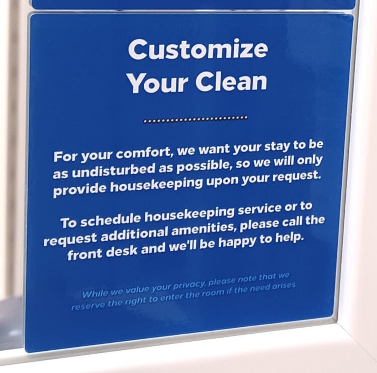 bathroom tag no room service unless you ask for it - Eye of the Flyer