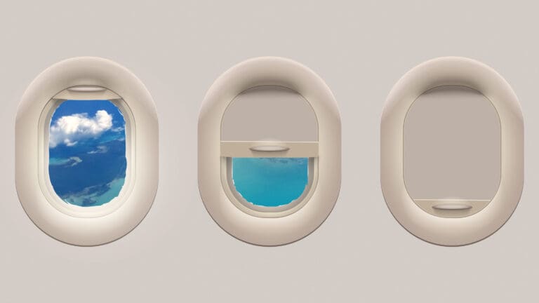 open-closed-airline-window-shades - Eye of the Flyer