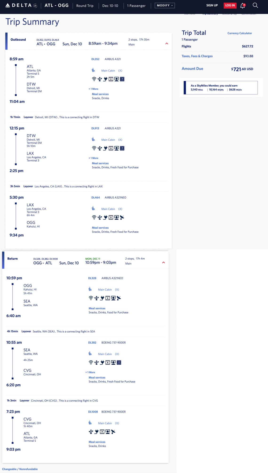 ATL-OGG-Delta-Mileage-Run-December-2023 - Eye of the Flyer