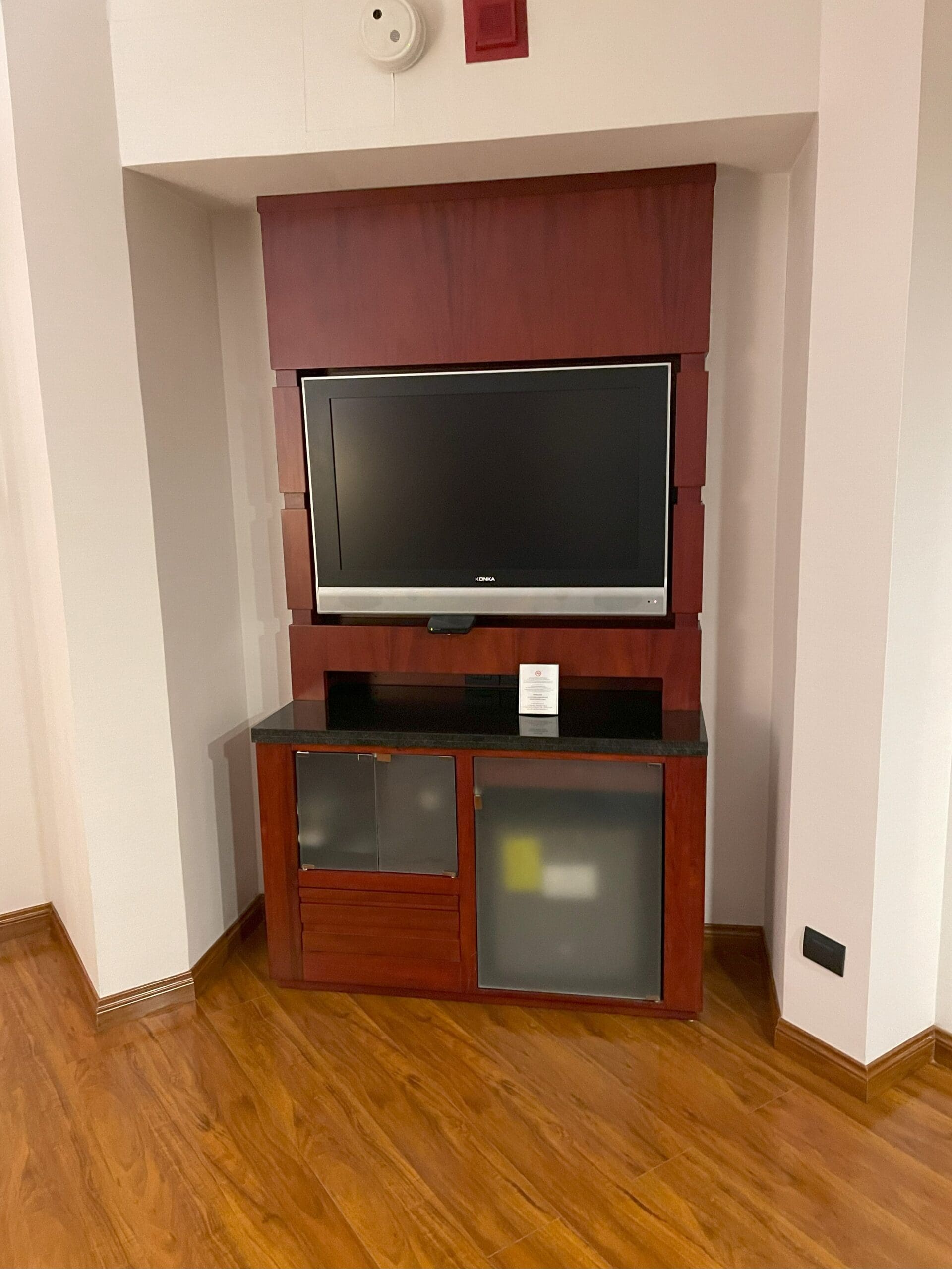 JW Marriott Quito Suite Sitting Room TV and Minibar - Eye of the Flyer