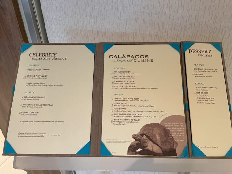 Celebrity Flora Seaside Restaurant Menu 04 - Eye of the Flyer