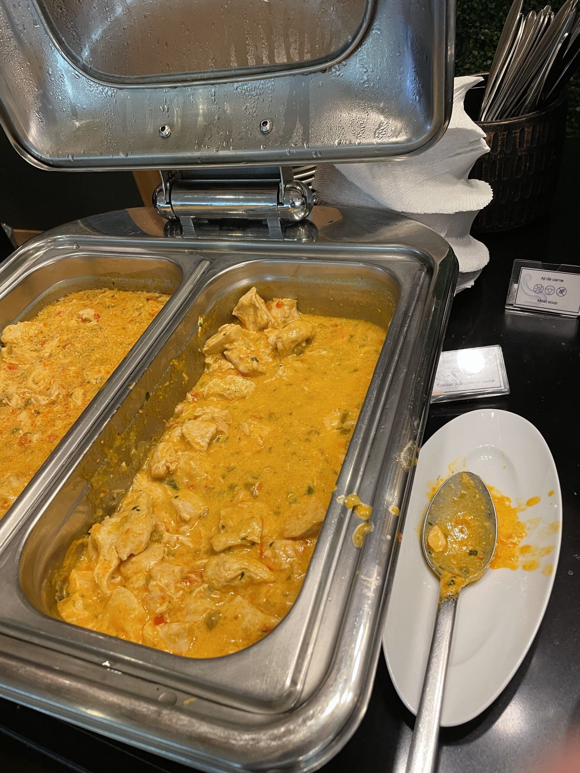 UIO Priority Pass Sala VIP Buffet Chicken Curry Rice - Eye of the Flyer