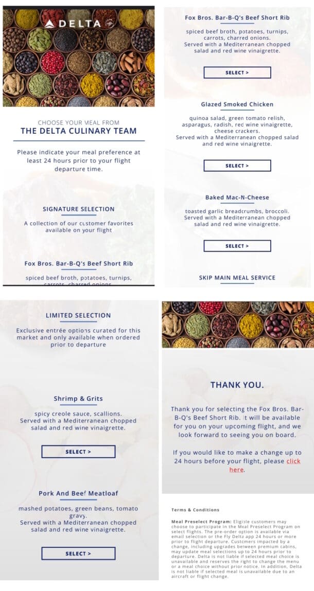 Fox Brothers Bar-B-Q Beef Short Rib Delta Air Lines First Class Meal ...