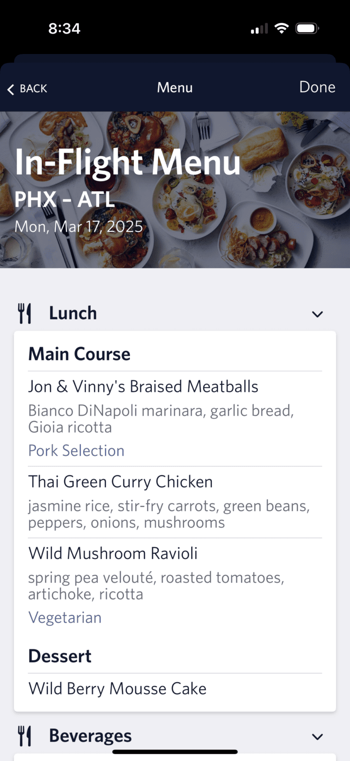 In-Flight Menu pg 1 - Eye of the Flyer